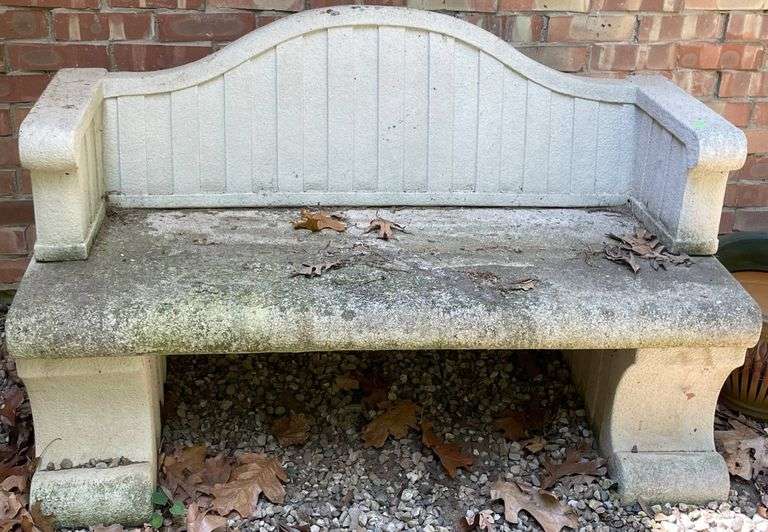 Concrete Outdoor Bench with Arched Backrest 49x22x16″ - Metzger ...