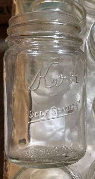 48 – Clear and Blue Glass Jars by Ball, Kerr, and Anchor Hocking, Pint ...