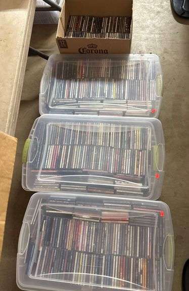 Music CDs in Plastic Storage Bins Assortment - Metzger Property ...