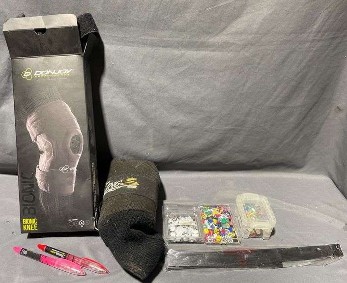 DonJoy Bionic Knee Brace, Socks, Pens, Push Pins, and Ruler - Metzger ...