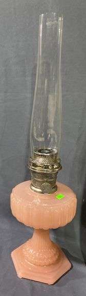 Aladdin Lamp with Nu-Type Model B-112 Rose Moonstone Cathedral 1934 ...