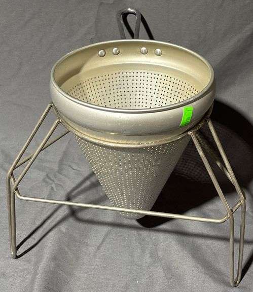 Aluminum Cone Colander with Perforations and Stand - Metzger Property ...