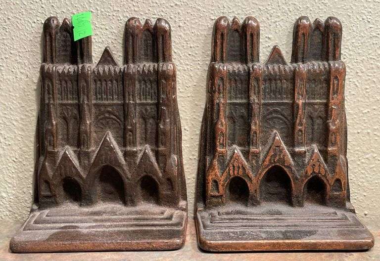 Cast Iron Cathedral-Themed Bookends, 4×5” - Metzger Property Services, LLC