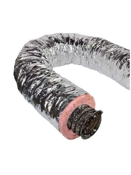MASTER FLOW - 10 in. x 25 ft. Insulated Flexible Duct R6 Silver Jacket ...