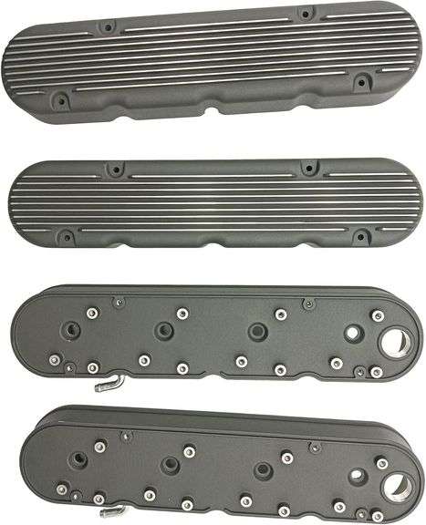 ANGYMECK - 2 Sets Finned Vintage Hidden Coil Black Valve Cover fits All ...