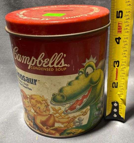 Campbell’s Condensed Soup Tin with Foreign Coins and Token Assortment ...