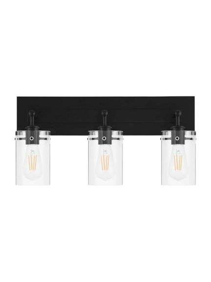 HAMPTON BAY - Regan 21 in. 3-Light Matte Black Bathroom Vanity Light ...