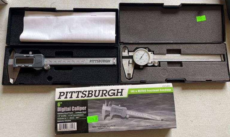 Pittsburgh Digital and Dial Caliper Measurement Tools in Cases ...