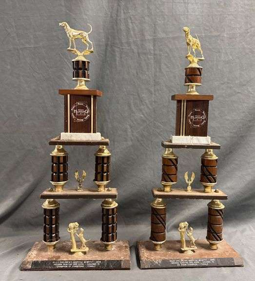 4 Hunting Trophies with Animal Figures, 48”-25” - Metzger Property ...