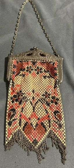 Flapper-Style Mesh Evening Purse with Chain Handle by Mandalian Mfg. Co ...