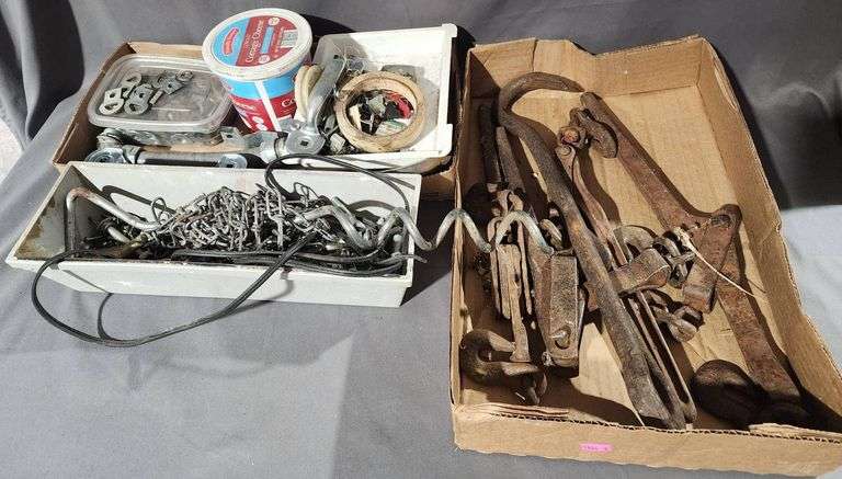 Hardware and Metal Fasteners with Rusted Hooks and Chains - Metzger ...
