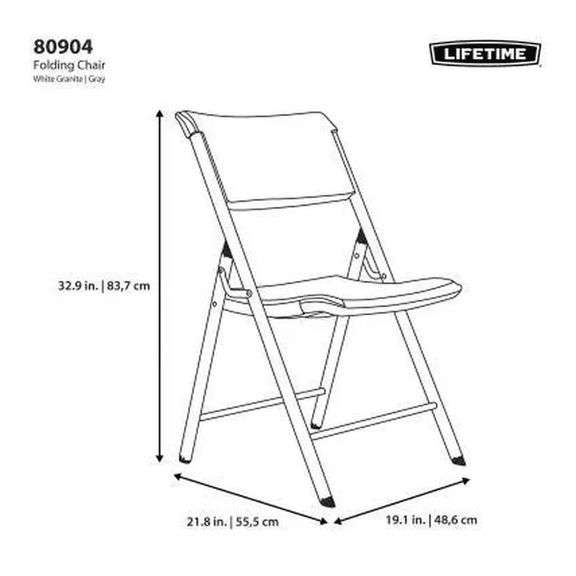 Lifetime Model 80904 White Folding Chair with Steel Frame - Metzger ...