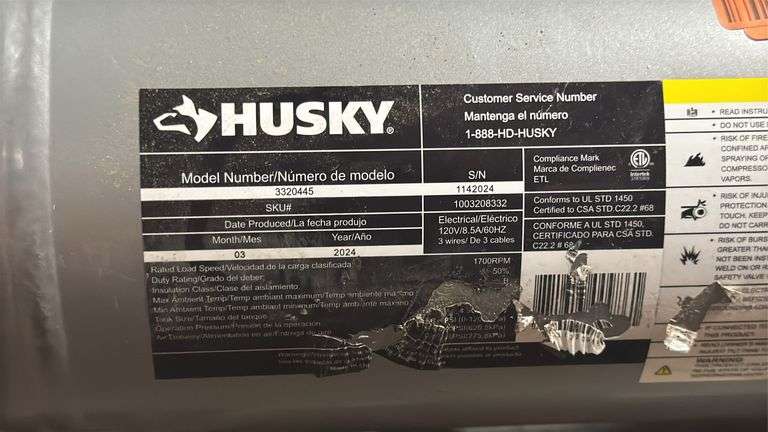 Husky 4.5 Gal. 175 PSI Portable Electric Oil-Free Quiet Twin Stack ...