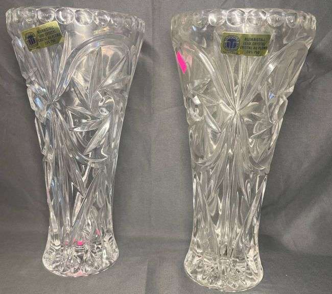 2 Tritschler Lead Crystal Vases Made in Germany, 11″ - Metzger Property ...