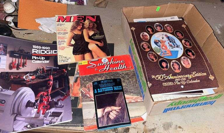 Ridgid Tools Pin-Up Calendars, Adult Magazines/Books - Metzger Property ...