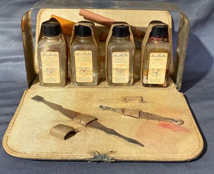 Ann Barton Manicure Kit with Bottles and Tools, Distributed by Sears ...