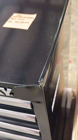 Husky Tool Storage 27 in. W x 18 in. D 5-Drawer Gloss Black Rolling ...