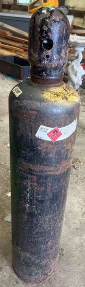 Empty Acetylene Gas Cylinder with Labels - Metzger Property Services, LLC
