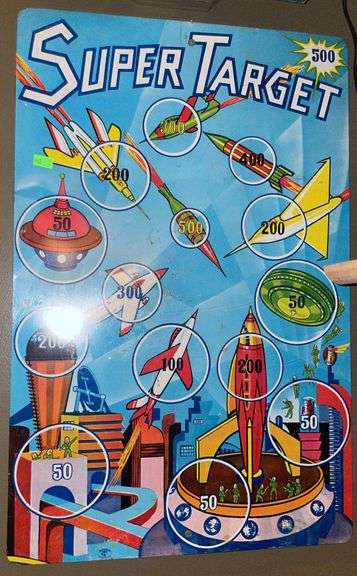 Super Target Lithographed Tin Game Board with Space Theme 24”x16 ...