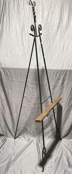 Easel With Wood Support Bar and Decorative Accents, 64-Inch - Metzger ...