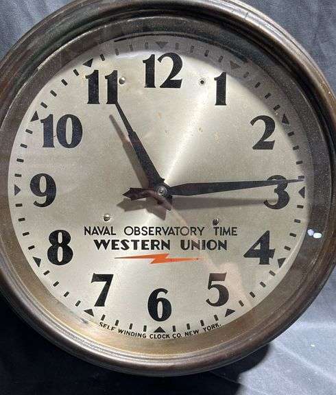 Naval Observatory Time Western Union Clock by Self Winding Clock Co ...