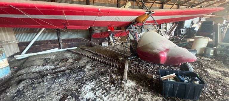 Red Ultralight Aircraft with Bombardier-Rotax Engine, Spare Parts and ...