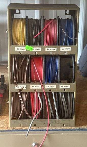 Metal Wire Rack With Spools of Electrical Wire, 18 AWG-22 AWG - Metzger ...