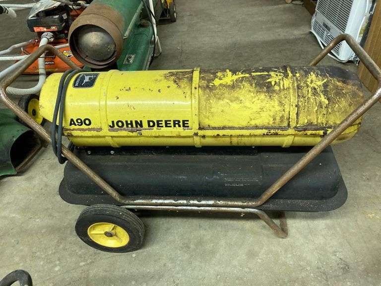 John Deere A90 Portable Kerosene Heater on Metal Frame with Wheels ...