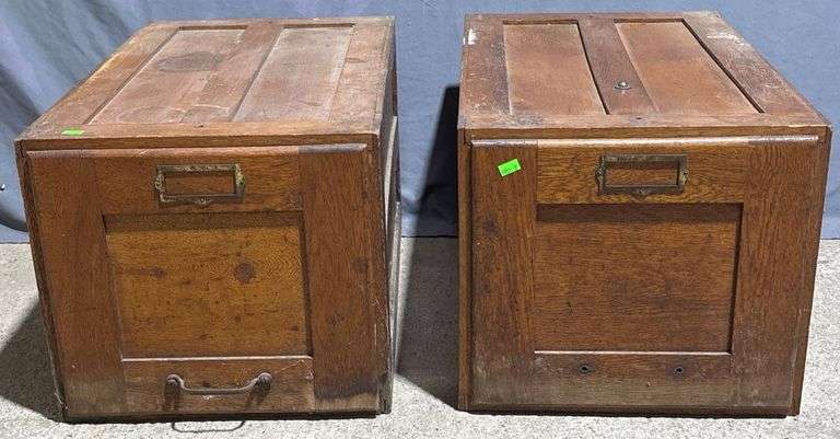 Rectangular Wood Storage Boxes with Front Panel Access 14x24x13 ...