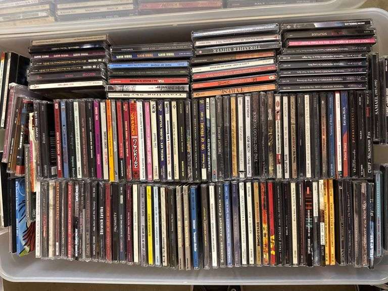 Music CDs in Plastic Storage Bins Assortment - Metzger Property ...