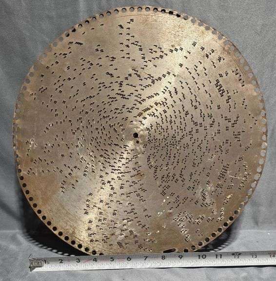 Regina Copper Perforated Music Disc with Circular Hole Pattern, 16 ...