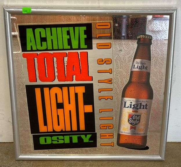 Old Style Light Beer Advertising Sign with Aluminum Frame, 17”x17 ...