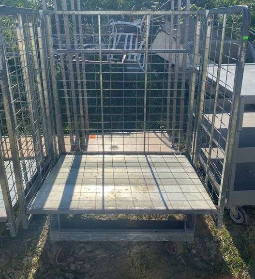 Metal Storage Cage on Casters with Wire Mesh Sides, 39” - Metzger ...