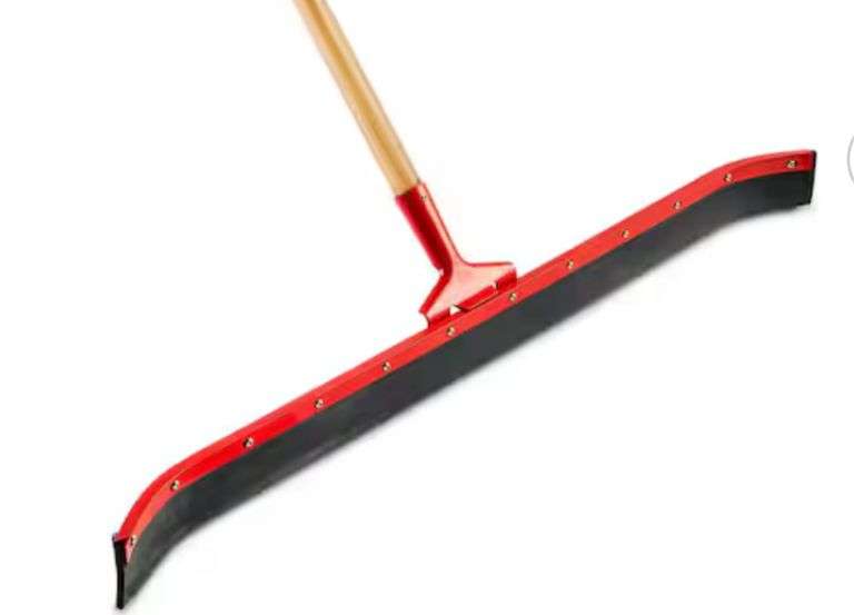 Libman 36 in. High Power Curved Rubber Floor Squeegee with 60 in. Wood ...