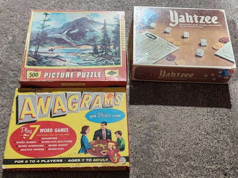 Board Games and Puzzle Collection Featuring Battleship, Yahtzee ...
