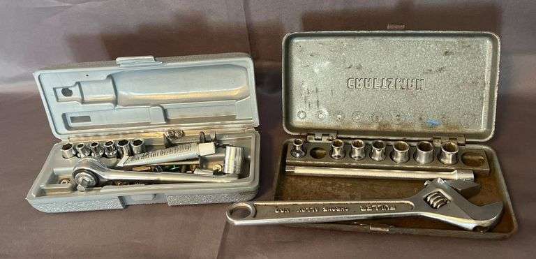 Two Toolkits with Ratchet Wrench, Adjustable Wrench, and Sockets ...
