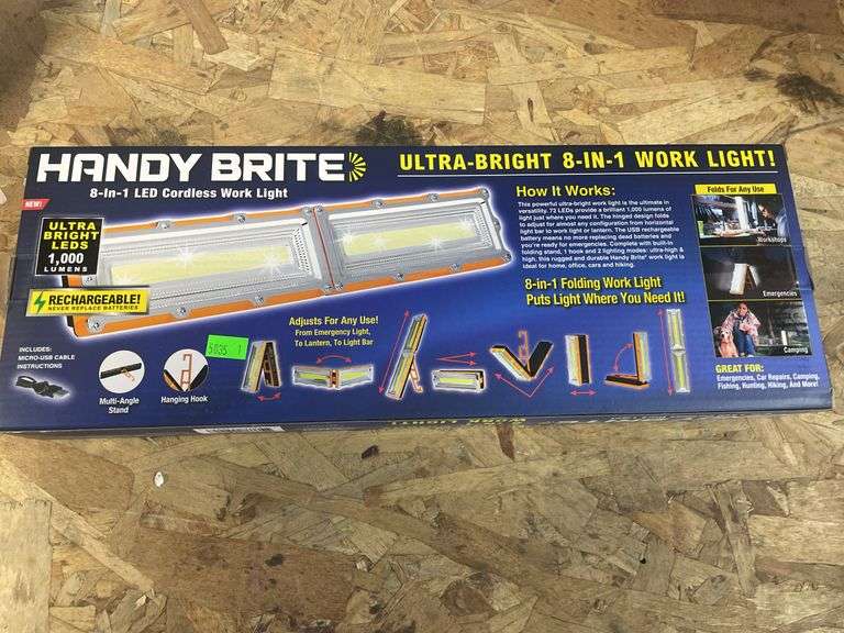 HANDY BRITE LED Cordless Ultra-Bright Foldable Work Light - Metzger ...