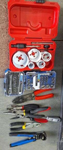 Kobalt Tool Box with Hand Tools, Drill Attachments, and Accessories ...