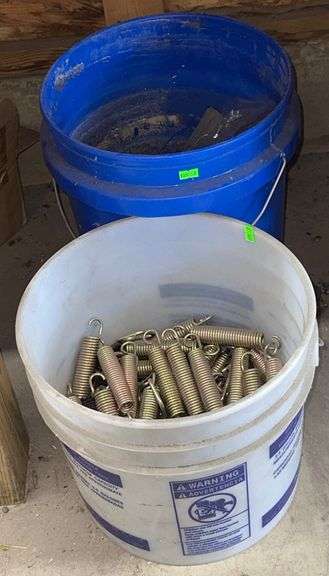 Buckets Containing Metal Springs and Hardware - Metzger Property ...
