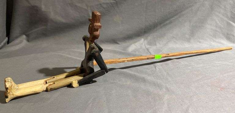 Carved Wood Folk Art Articulated Stick Figure Puppet, 20″L - Metzger ...