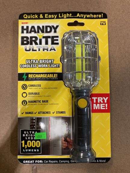 Ontel Handy Brite Ultra-Bright Cordless LED Rechargeable Work Light ...