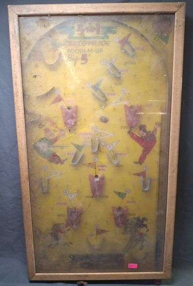 Framed Pinball Game “Poosh ‘M Up” No. 5 (broken on back), 13×23 ...