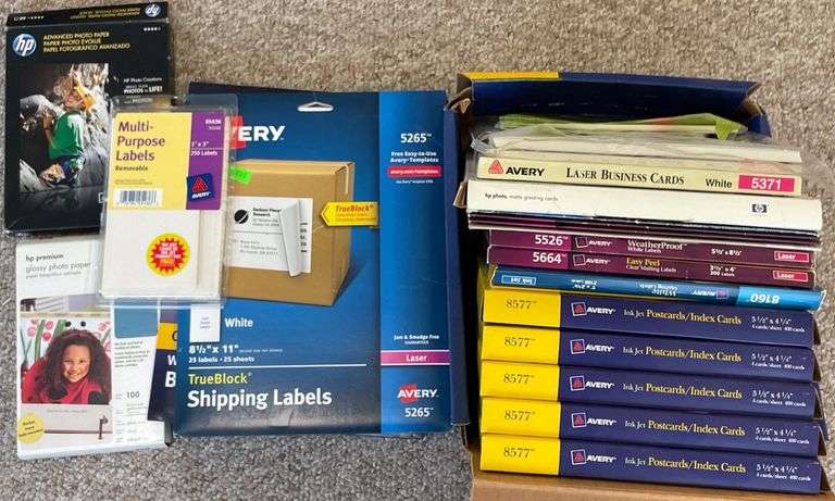 Avery and HP Printable Labels, Cards, and Photo Paper - Metzger ...
