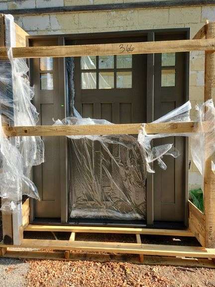 Entry door with 2 side windows left handed 88" W x 80" H - Metzger ...