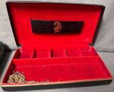 3 Boxes with Jewelry Pieces, Pins, Tie Clips, and a Hamilton 10K Gold ...