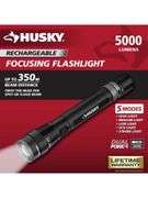 HUSKY - 5000 Lumens Dual Power LED Rechargeable Focusing Flashlight ...