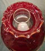 Red Glass Lamp With Ornate Metal Base, 20″ Height - Metzger Property ...