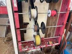 Wire Spool Rack with Multiple Colored Partial Wire Rolls 26.25×36.5×5. ...