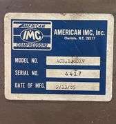 American IMC Industrial Air Compressor, Model ACB-B601V, 1985 - Metzger ...