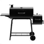 Nexgrill 29 in. Barrel Offset Charcoal Smoker and Grill in Black ...